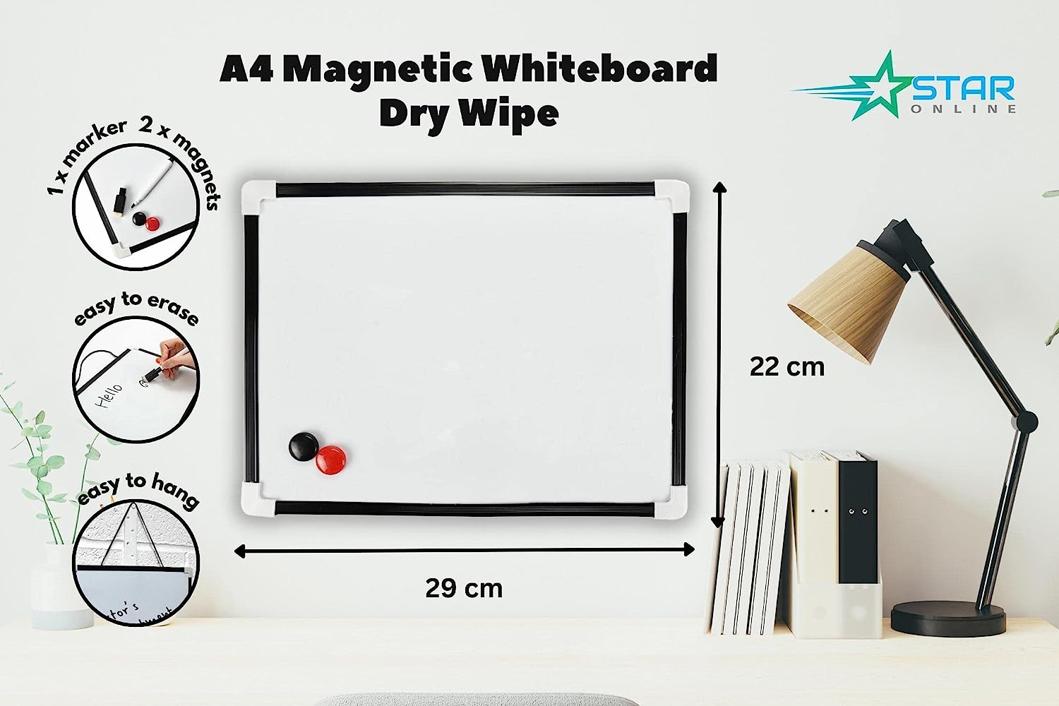 A4 Mini Portable Whiteboard Kit For Office & Kids Writing Board